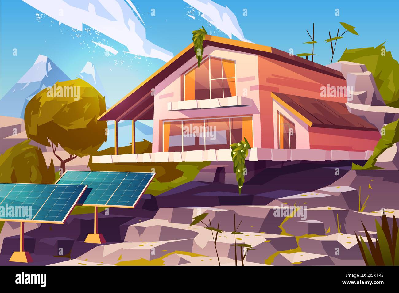 Ecological lifestyle, sustainable and autonomous living, clean ...