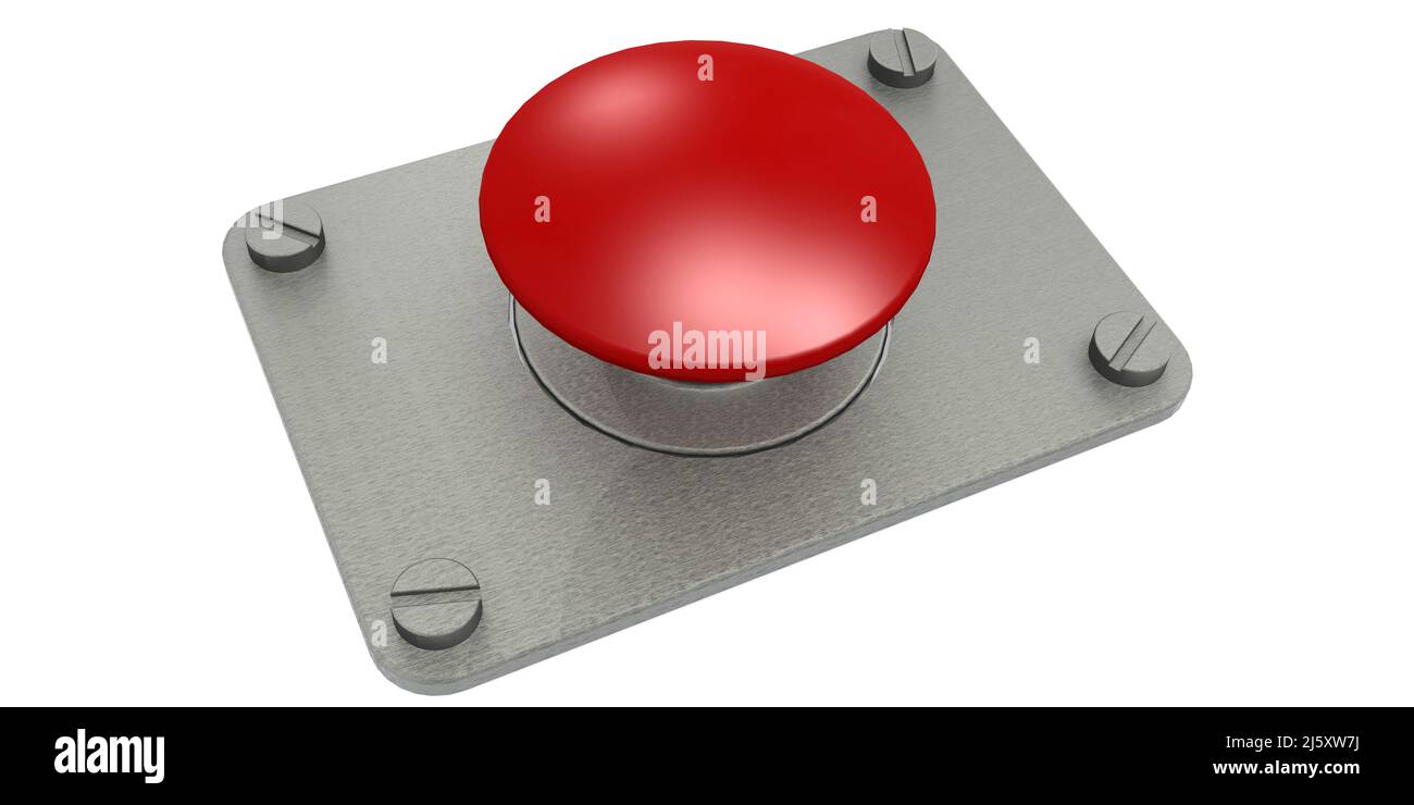 Big red button isolated on white background, 3d rendering Stock Photo ...