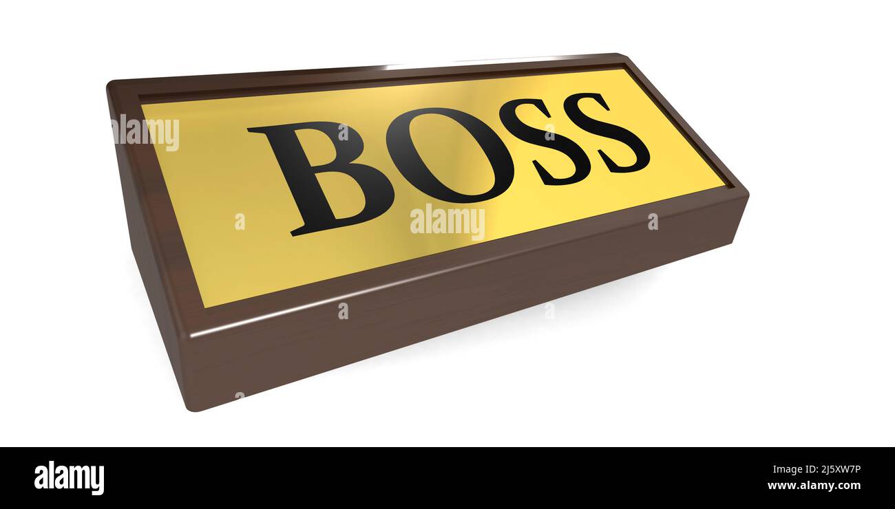 Boss banner isolated on white background, 3d rendering Stock Photo - Alamy