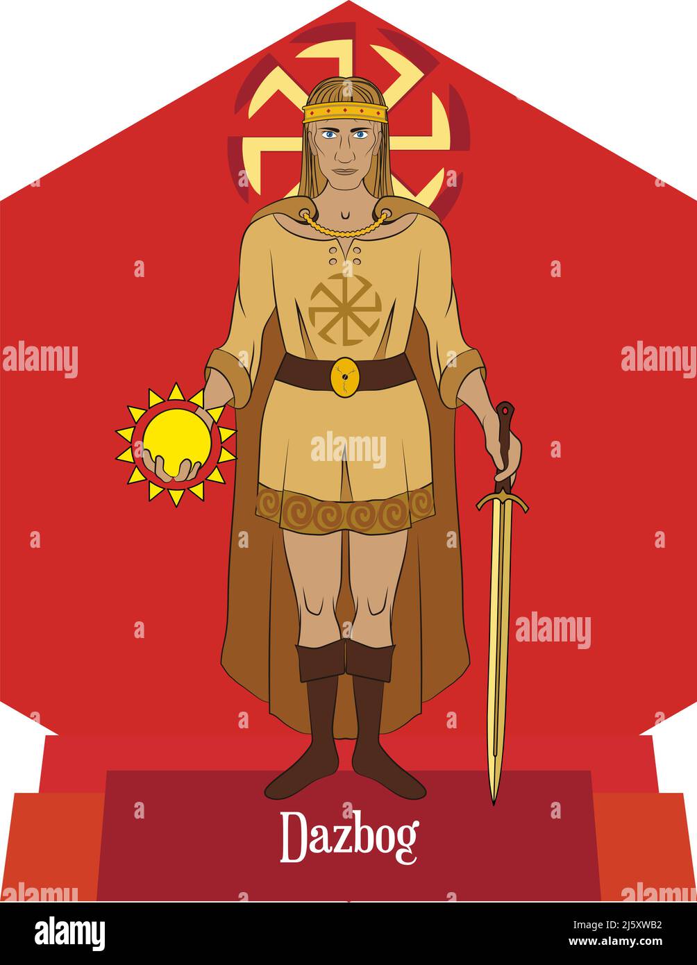 Illustration vector isolated of Slavic mythical gods Stock Vector Image ...