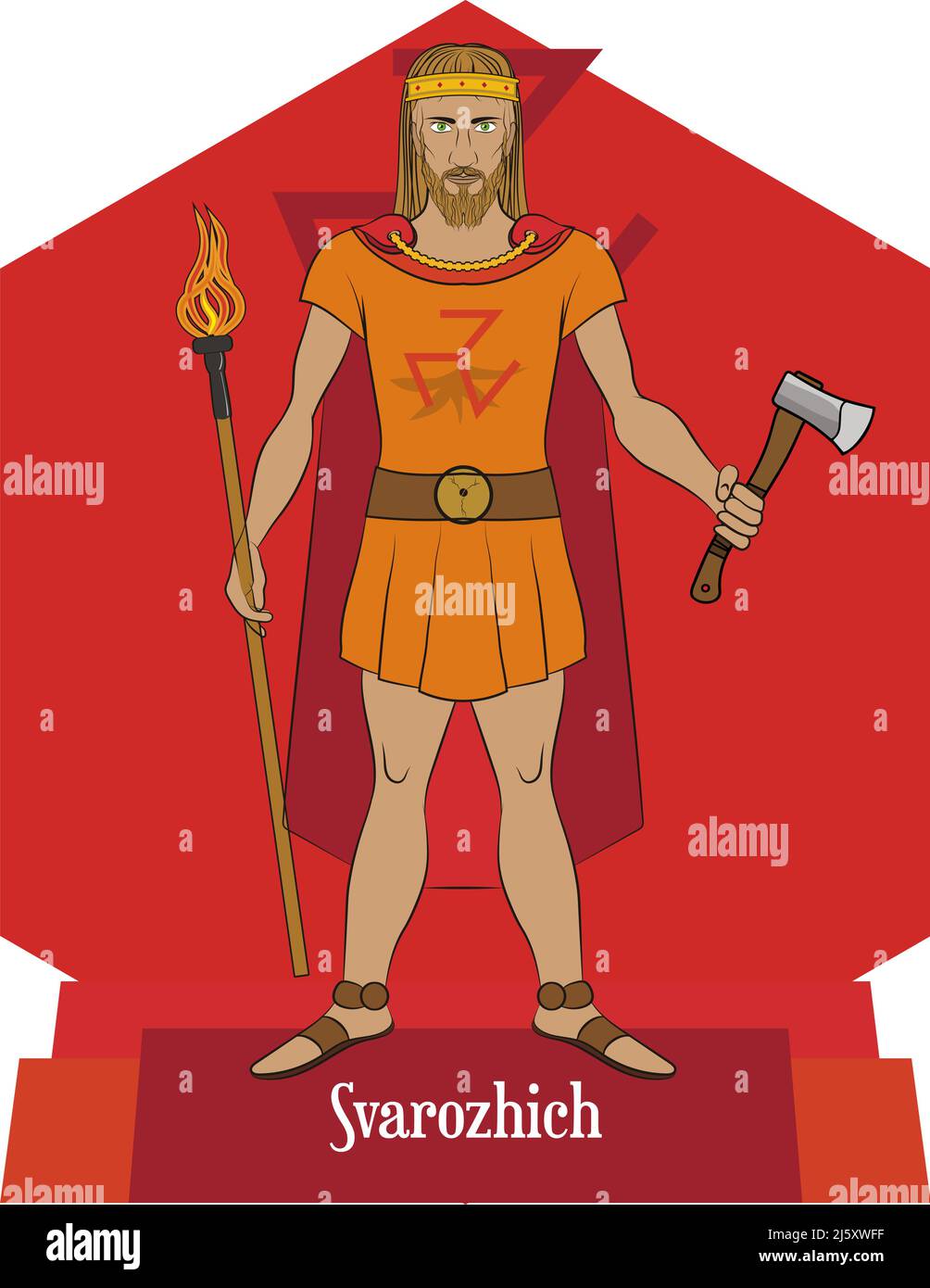 Illustration vector isolated of Slavic mythical gods Stock Vector Image ...