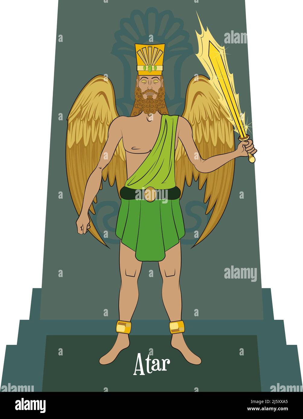 Illustration vector isolated of Persian mythical gods Stock Vector ...