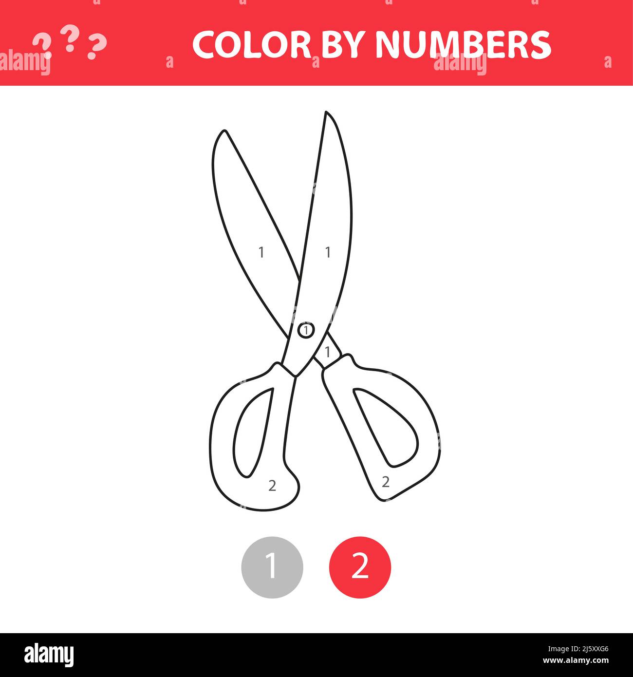 Color by number - scissors. Color by numbers, printable activity ...