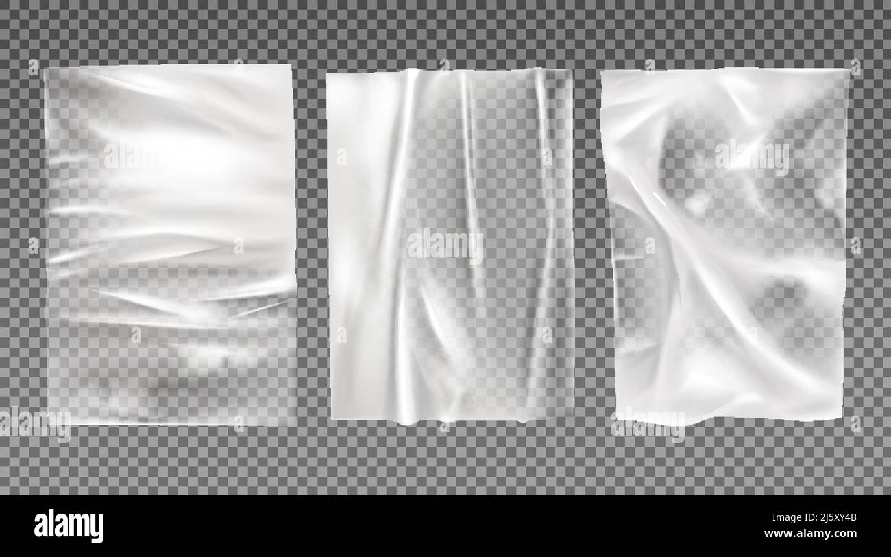 White wet paper, bad glued wheatpaste set. Wrinkled and creased sheets ...