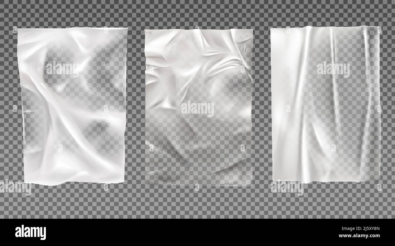 White wet paper, bad glued wheatpaste set. Wrinkled and creased sheets ...