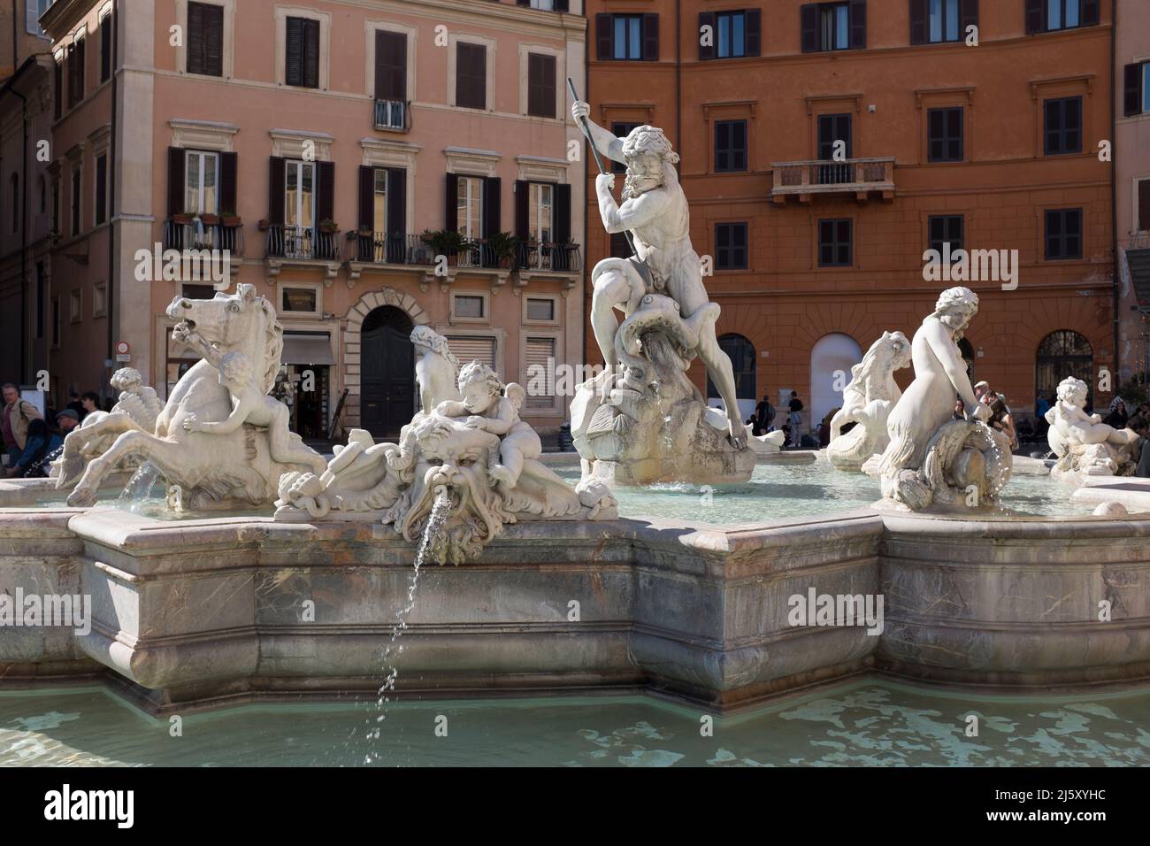 Neptune Fountain Piazza Navona Rome Italy Stock Photo - Alamy