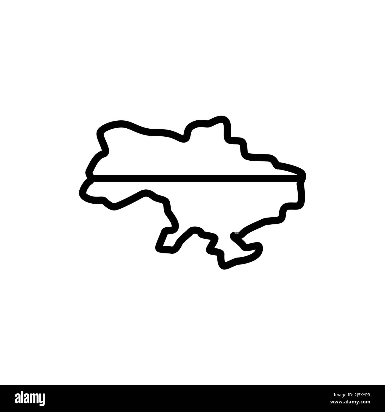 Map of Ukraine line color icon. Isolated vector element. Outline ...