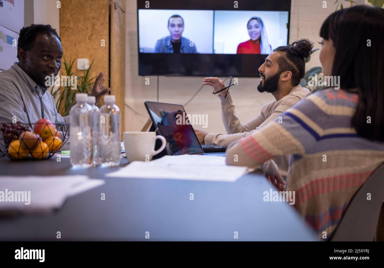 Black business video conference screen hi-res stock photography and ...