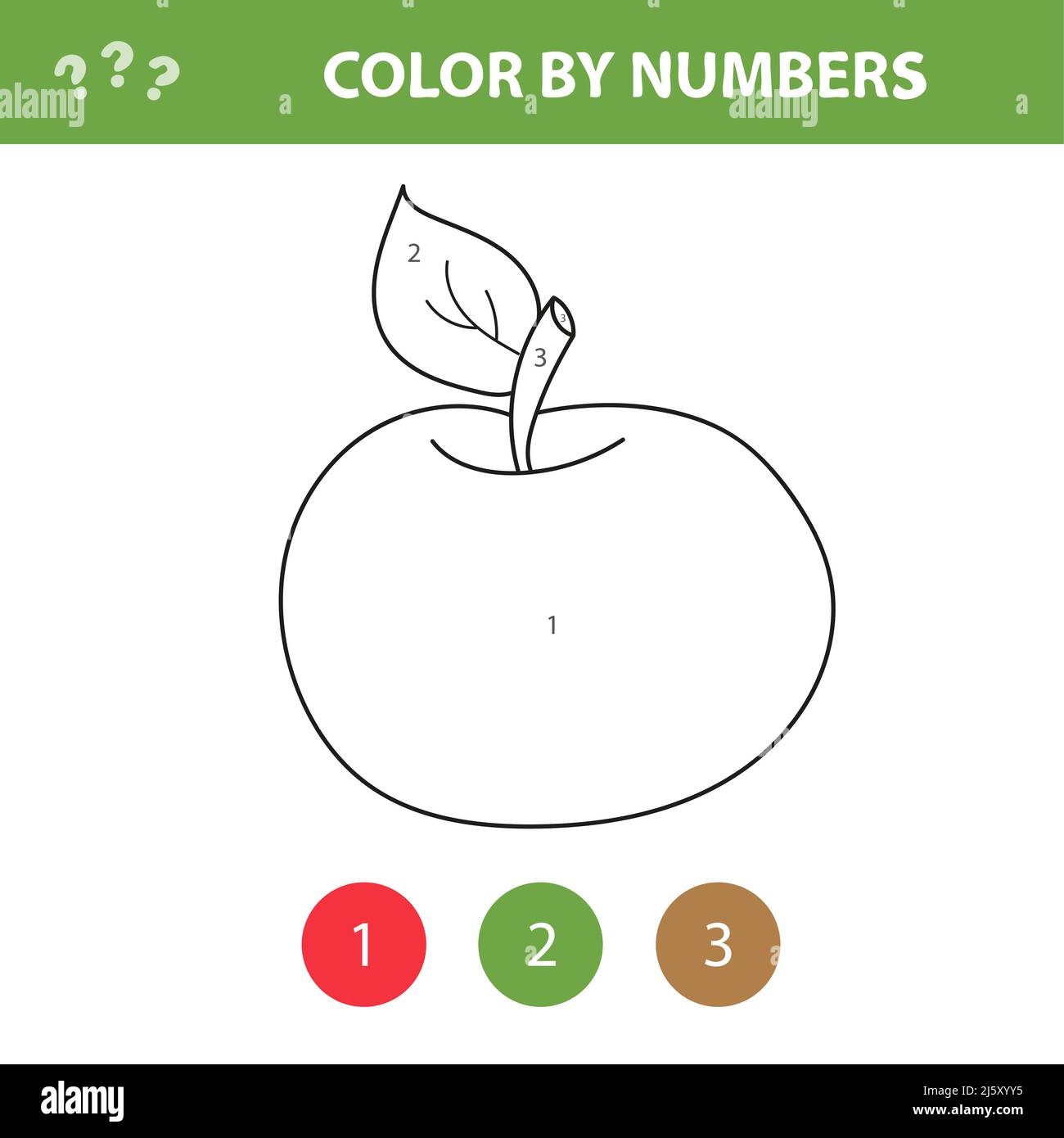 Color by number - worksheet for kids. Learning numbers and coloring ...