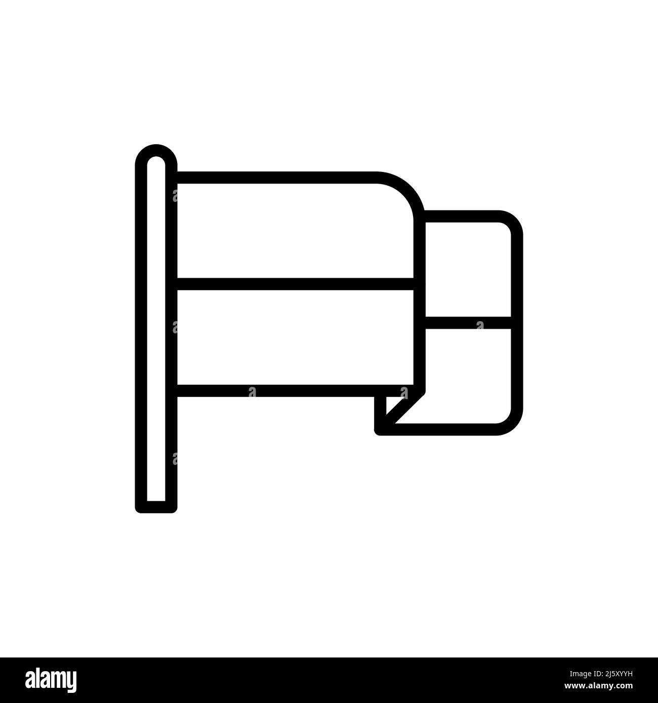 Ukrainian flag line color icon. Isolated vector element. Outline ...