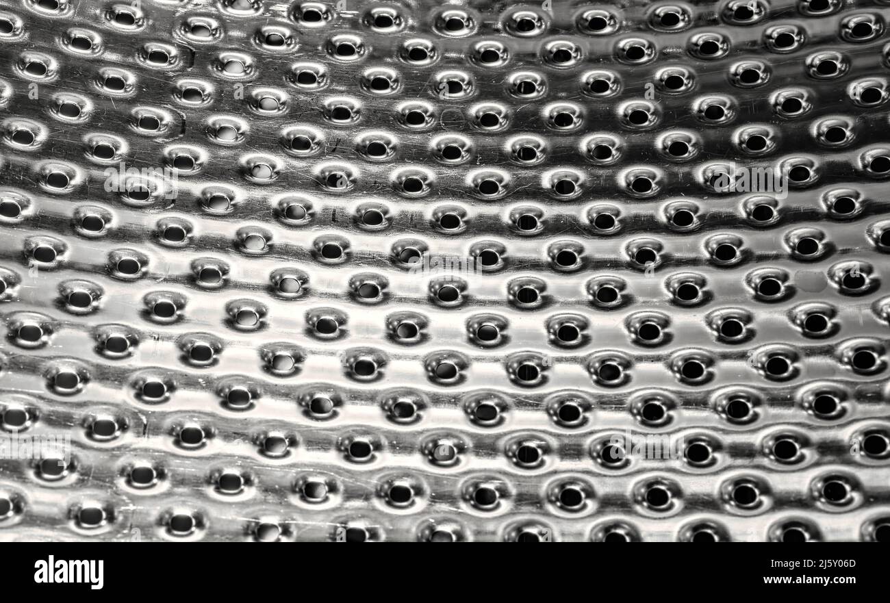Texture of a stainless steel washing machine drum with holes Stock ...