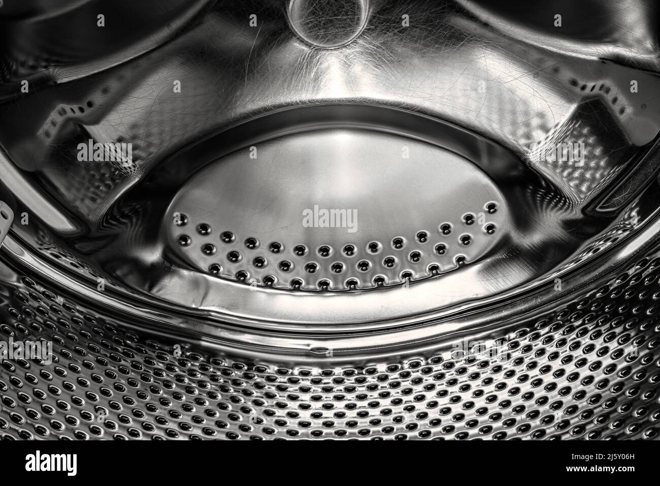 Steel drum of a washing machine from the inside close-up Stock Photo ...
