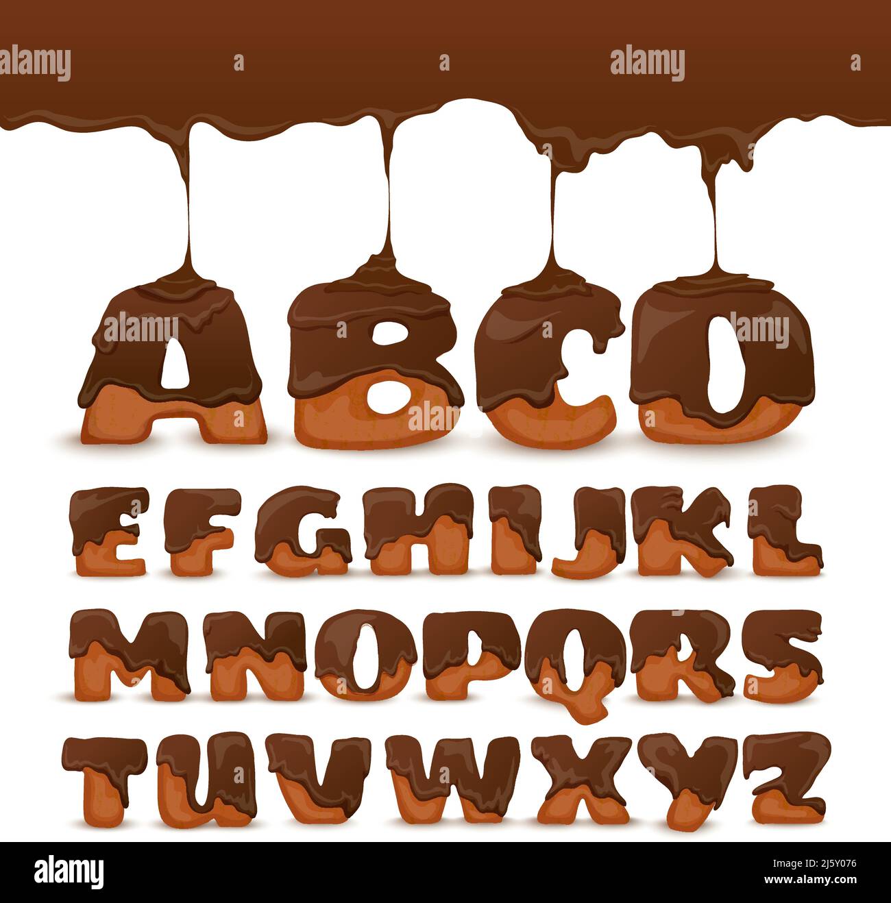 Melting chocolate ginger cookies letters frosting poster with ...