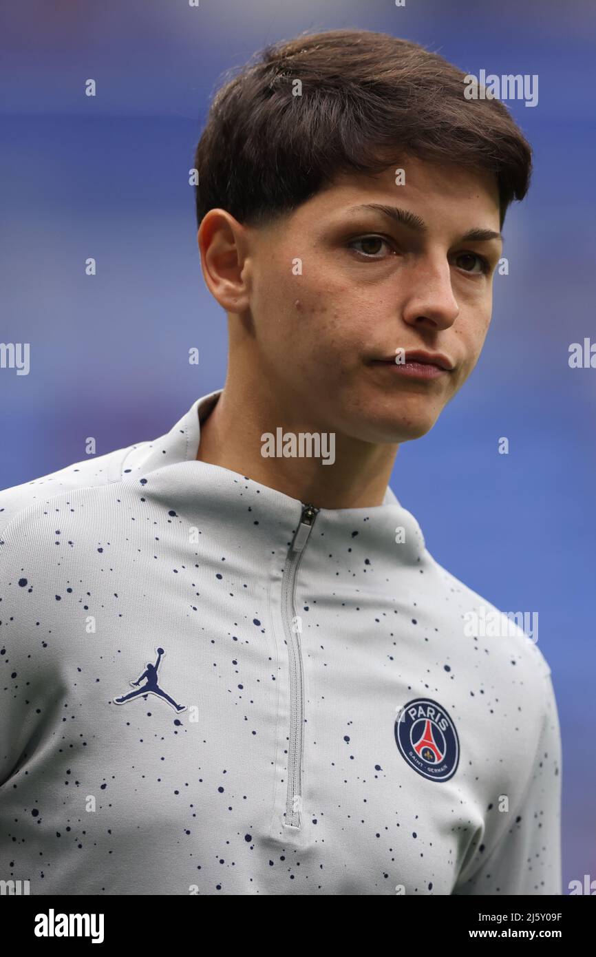 Lyon, France, 24th April 2022. Elisa De Almeida of PSG looks on during ...