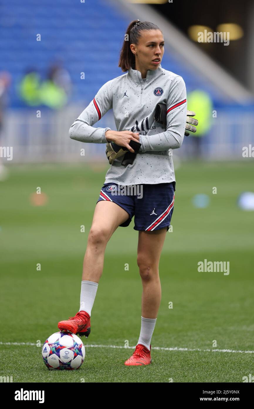 Lyon, France, 24th April 2022. Constance Picaud of PSG during the warm ...