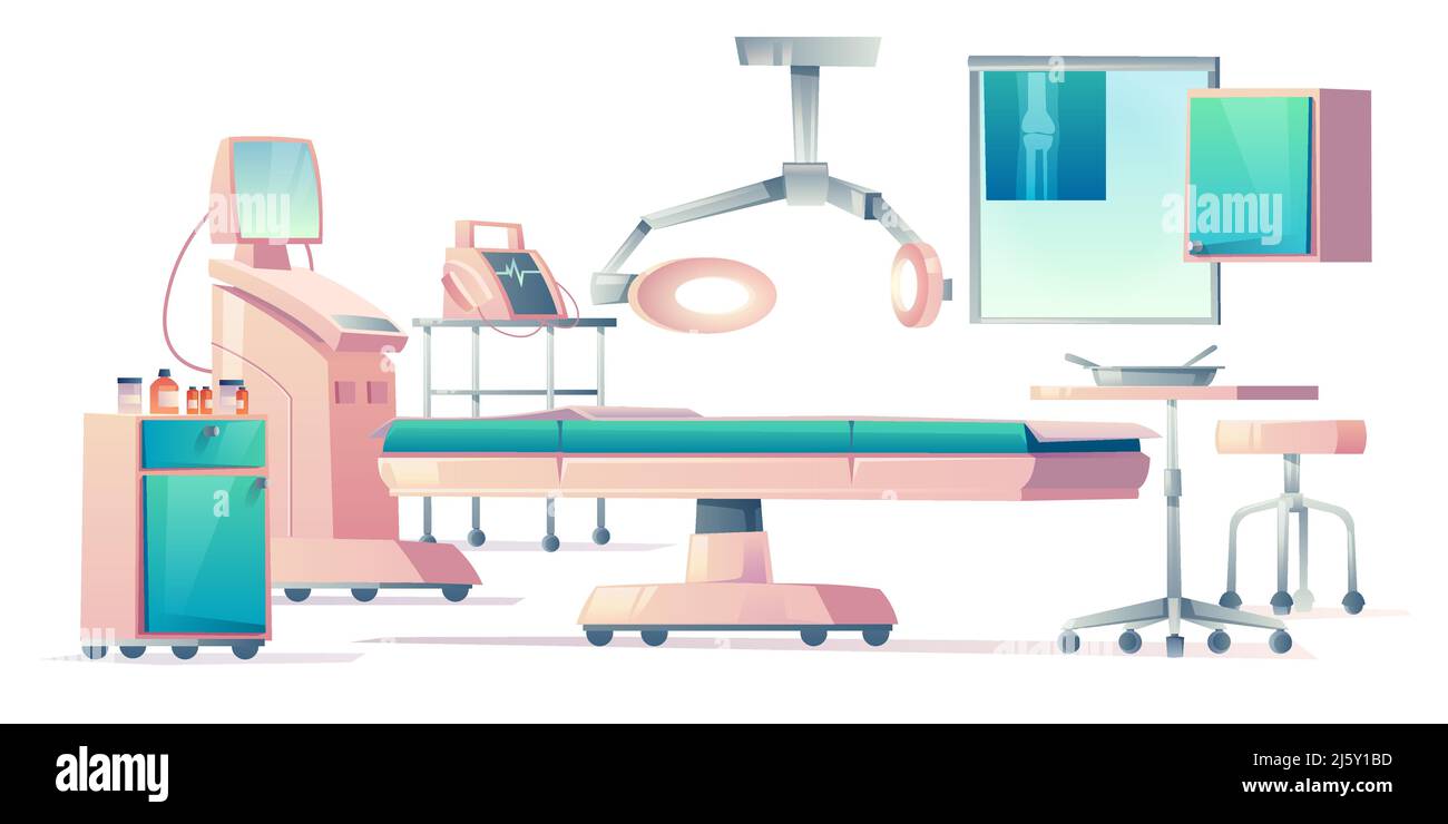 Surgery room, operating medical equipment set. Medicine life support ...