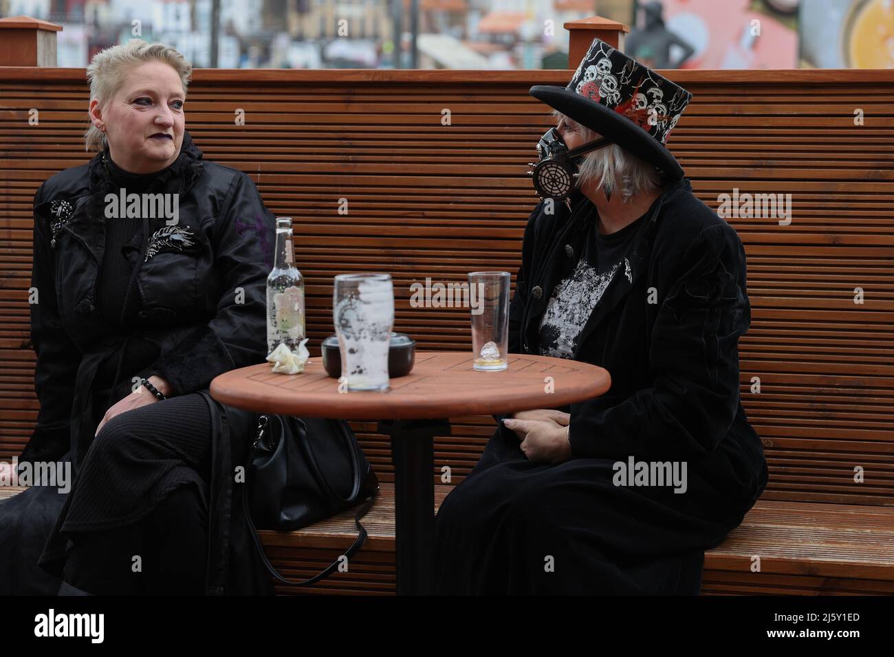 WHITBY, ENGLAND. April 24th 2022. Goths are seen during the Goth ...