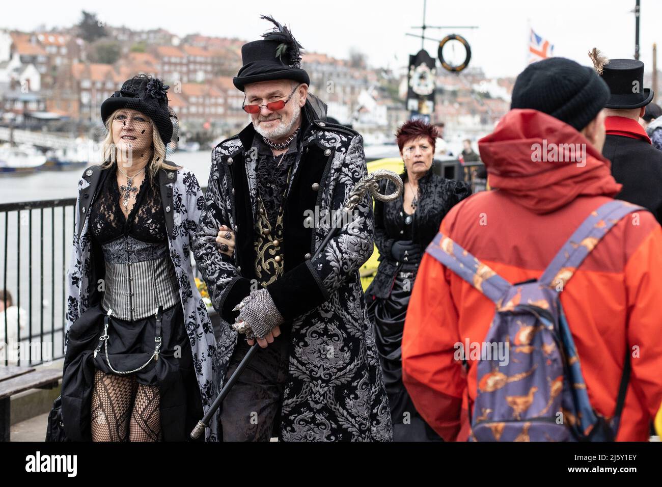 WHITBY, ENGLAND. April 24th 2022. Goths are seen during the Goth ...