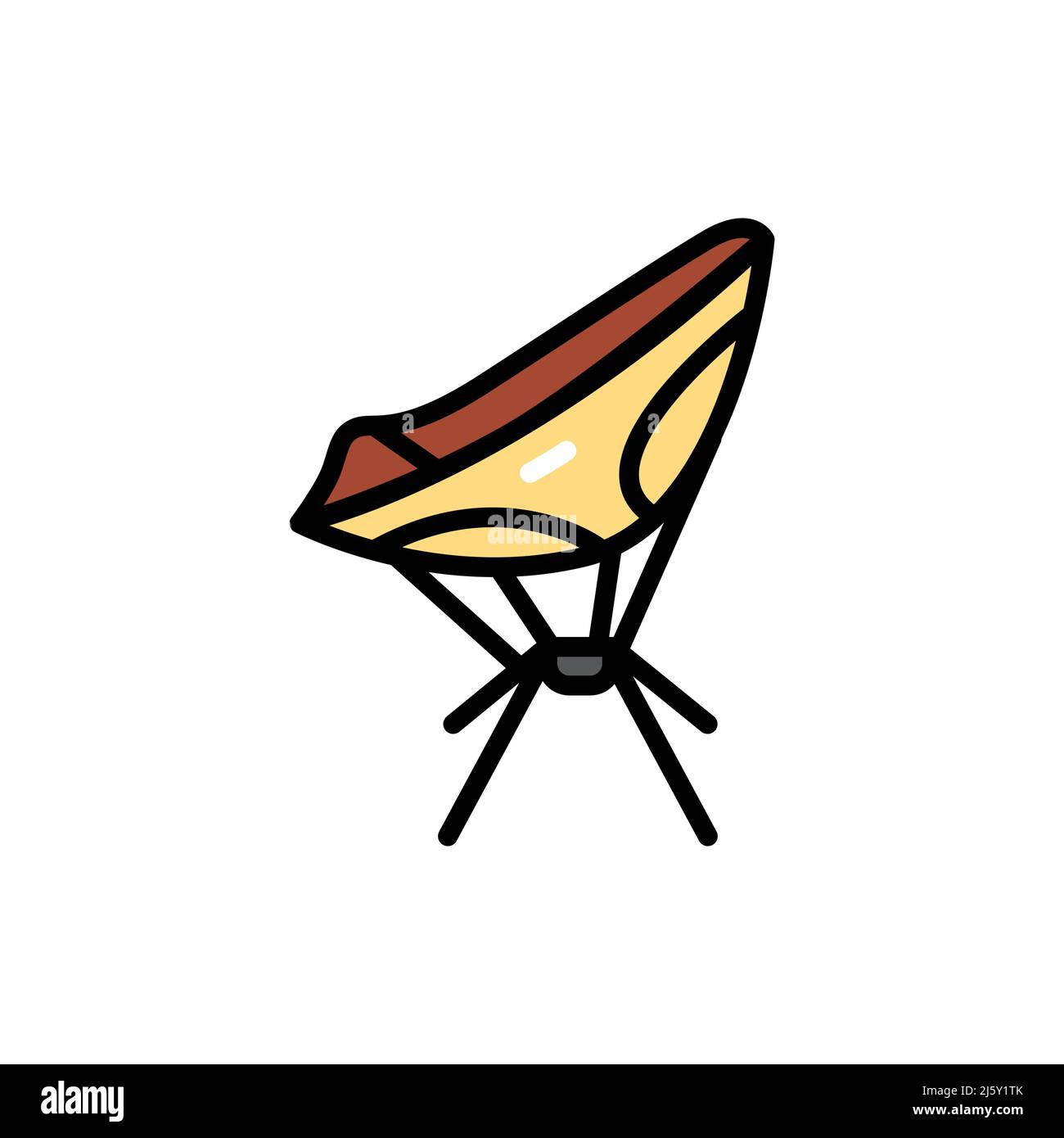 Outdoor textile portable chair line color icon. Outline pictogram for ...