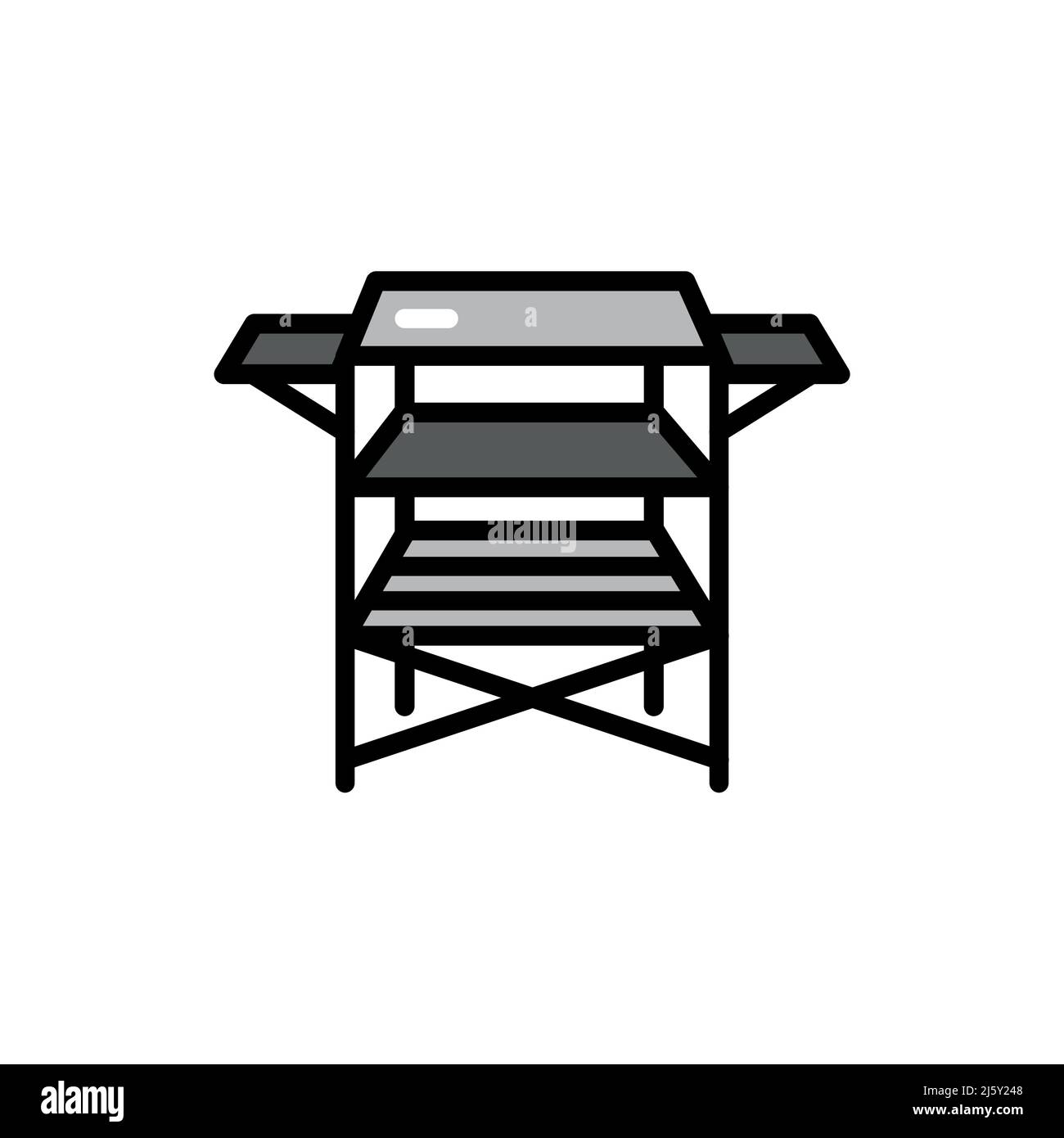 Portable kitchen line color icon. Outline pictogram for web page ...
