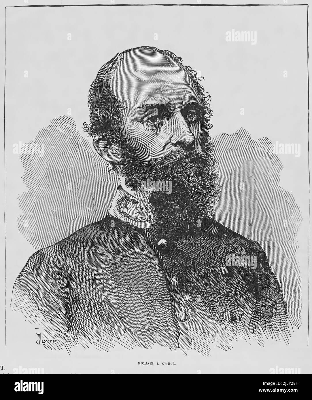 Portrait of Richard Stoddert Ewell, Confederate General in the American ...