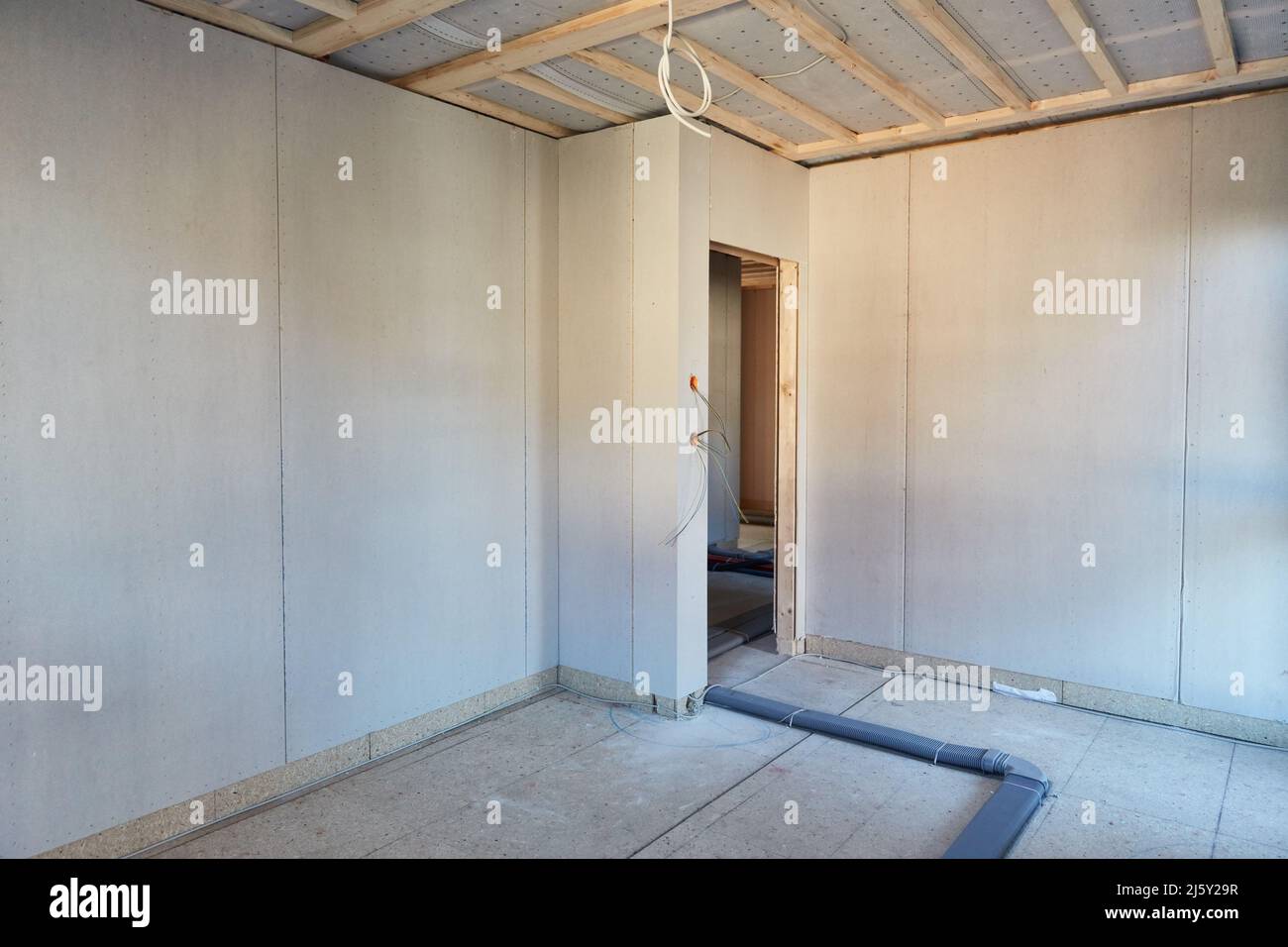 Empty space in the interior design of a room in house construction or ...