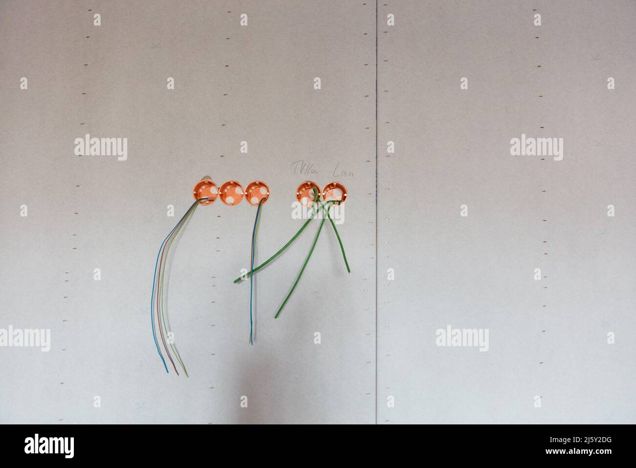 Preparation for installation of light switches and sockets by ...