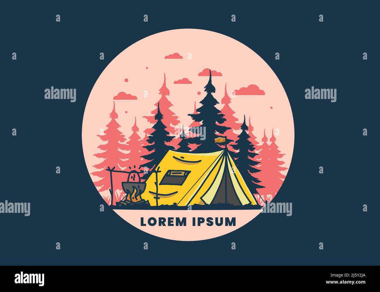 Camping and cooking in nature illustration design Stock Vector Image ...