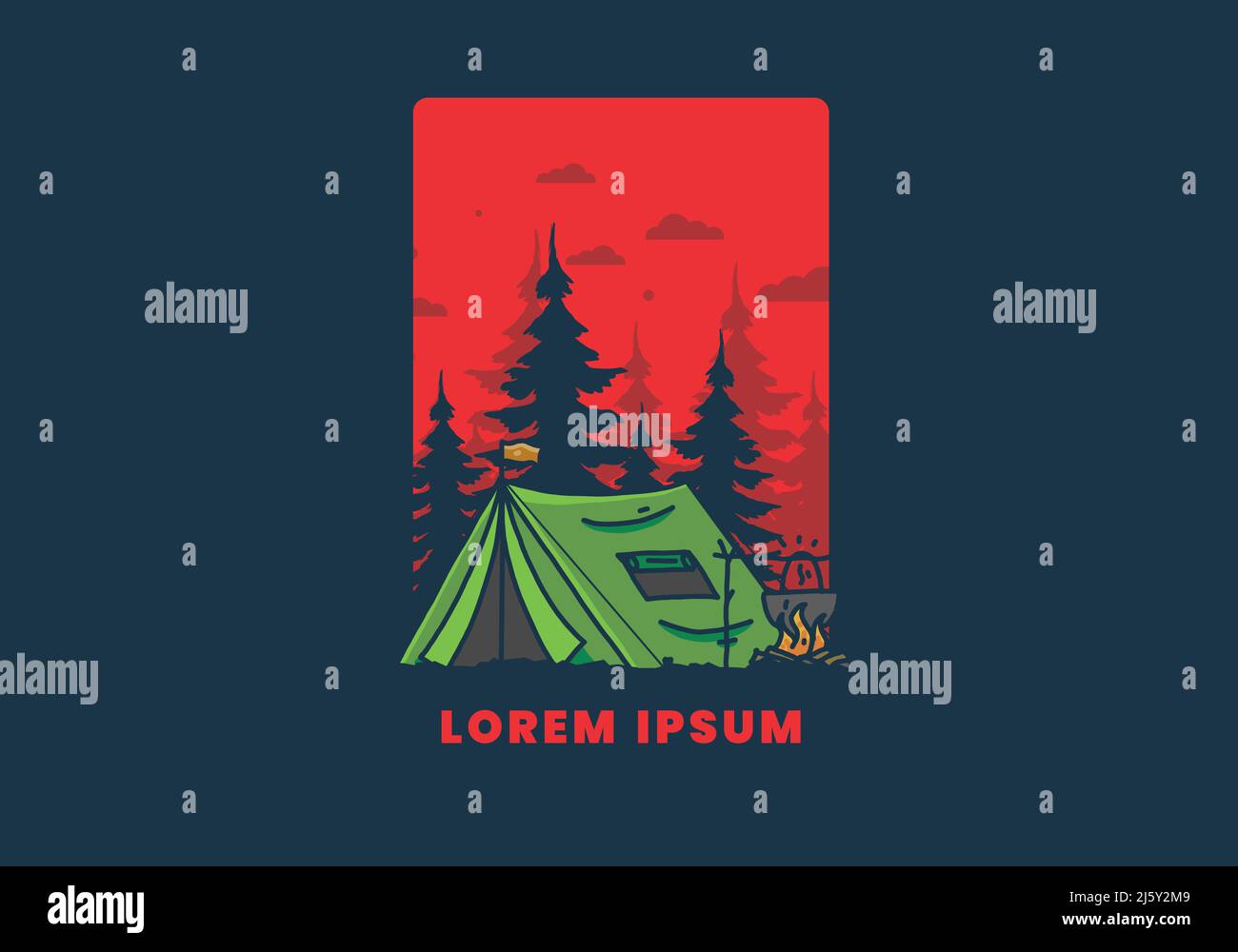 Camping and cooking in nature illustration design Stock Vector Image ...