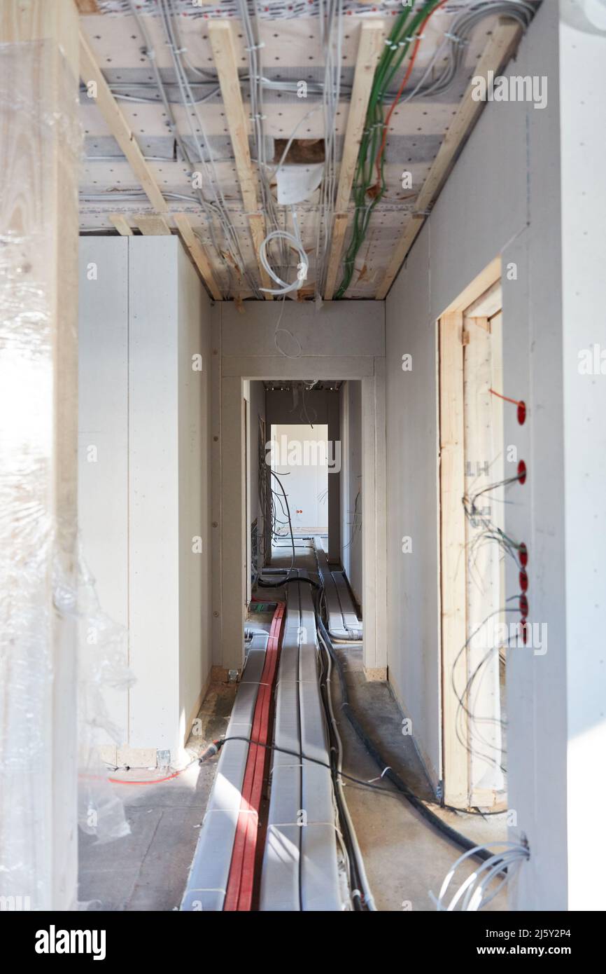 Corridor or corridor as construction site for house construction in new ...