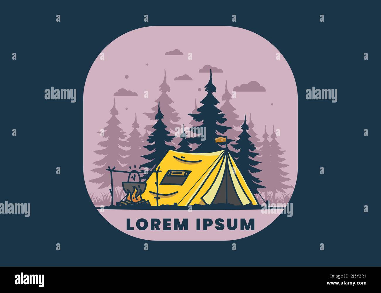 Camping and cooking in nature illustration design Stock Vector Image ...