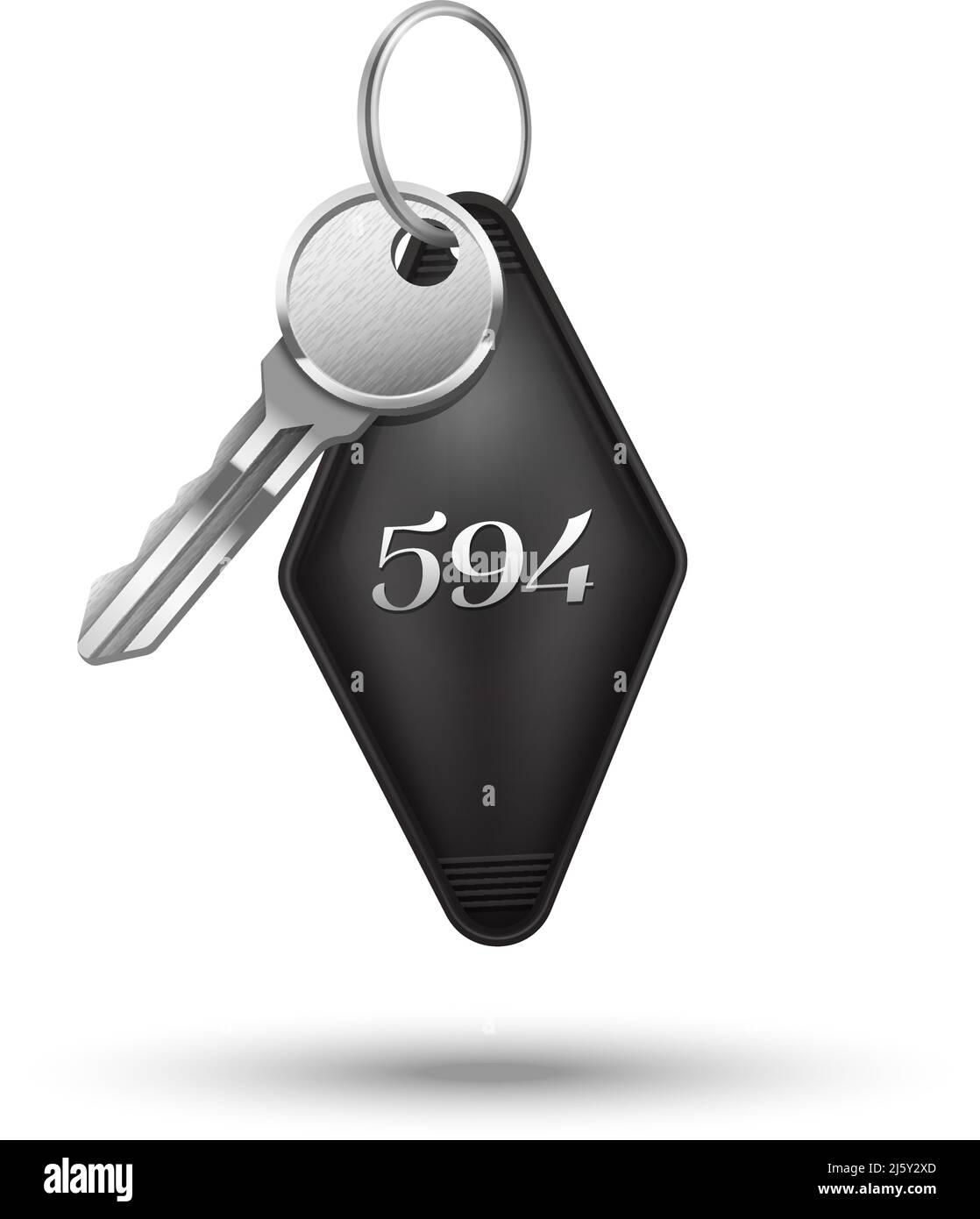 Hotel room key with number realistic on white background vector ...