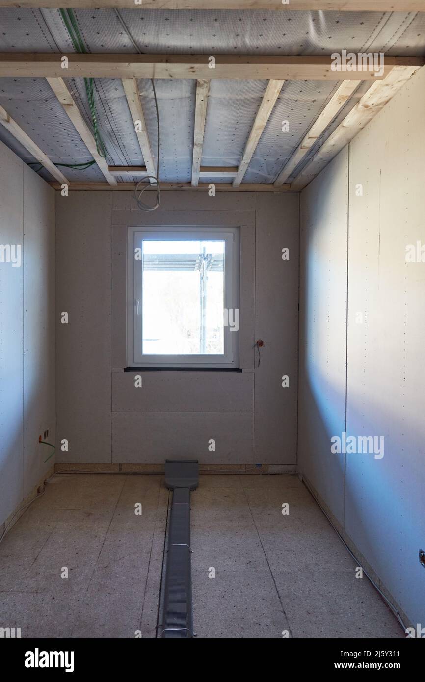 Interior design of a small, narrow room in a house with ventilation ...