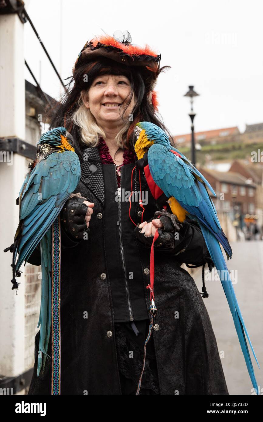 WHITBY, ENGLAND. April 24th 2022. Proprietor of Parrots & Pirates Ltd ...