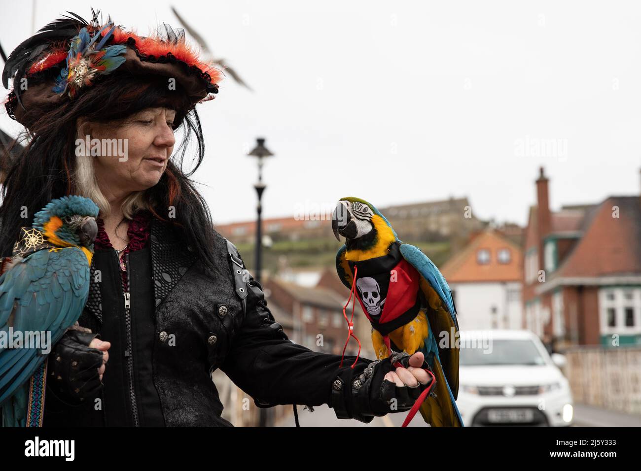 WHITBY, ENGLAND. April 24th 2022. Proprietor of Parrots & Pirates Ltd ...