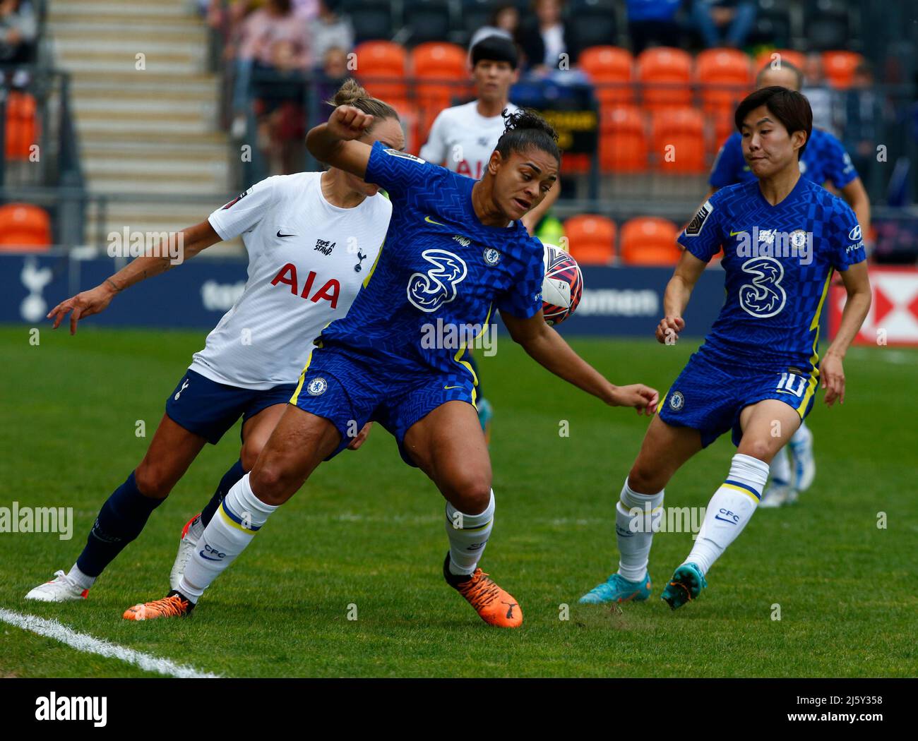 BARNET, ENGLAND - APRIL 24: Kyah Simon of Tottenham Hotspur Women holds ...