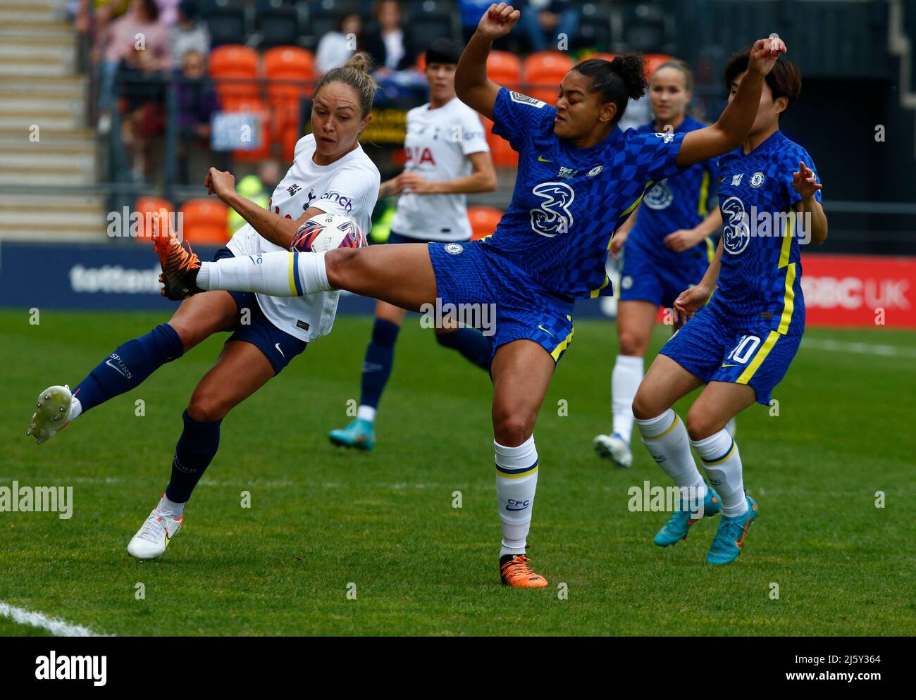 BARNET, ENGLAND - APRIL 24: Kyah Simon of Tottenham Hotspur Women holds ...