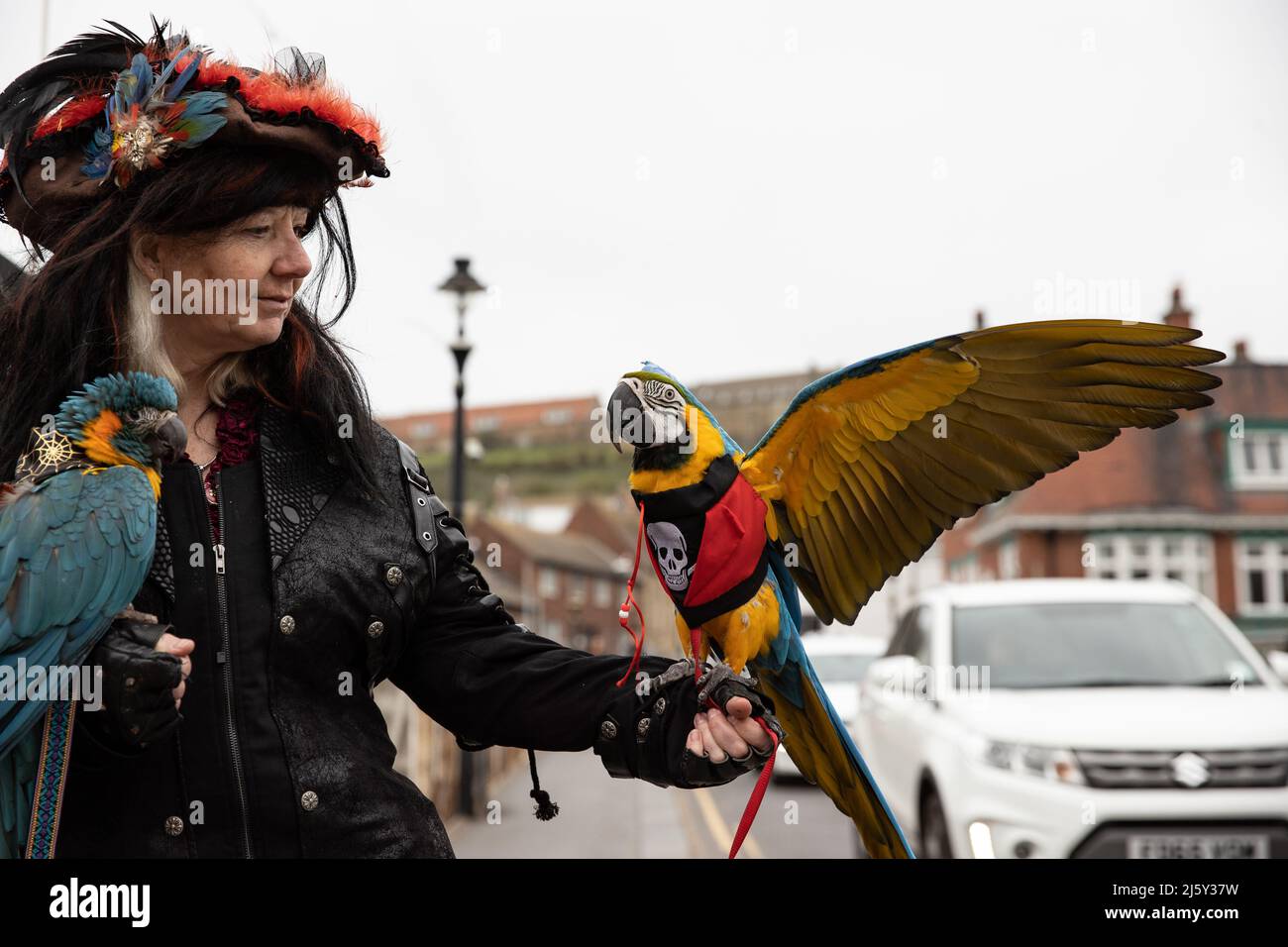 WHITBY, ENGLAND. April 24th 2022. Proprietor of Parrots & Pirates Ltd ...