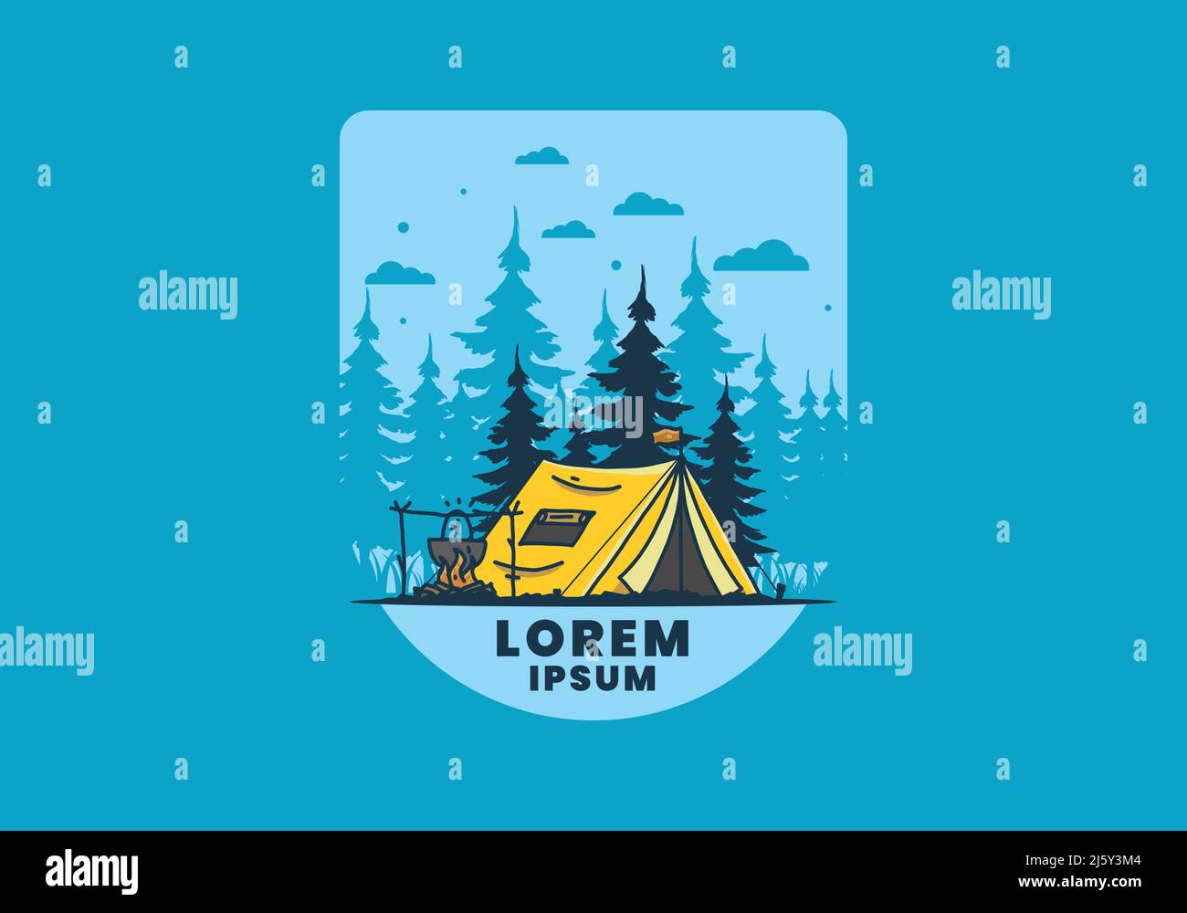 Camping and cooking in nature illustration design Stock Vector Image ...