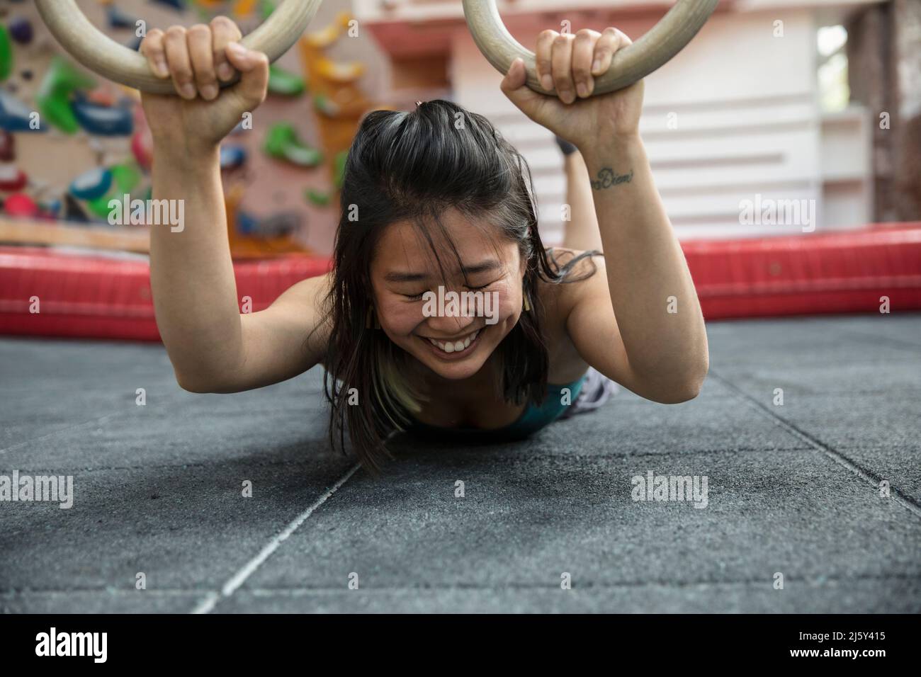 Female gymnastics rings hi-res stock photography and images - Alamy