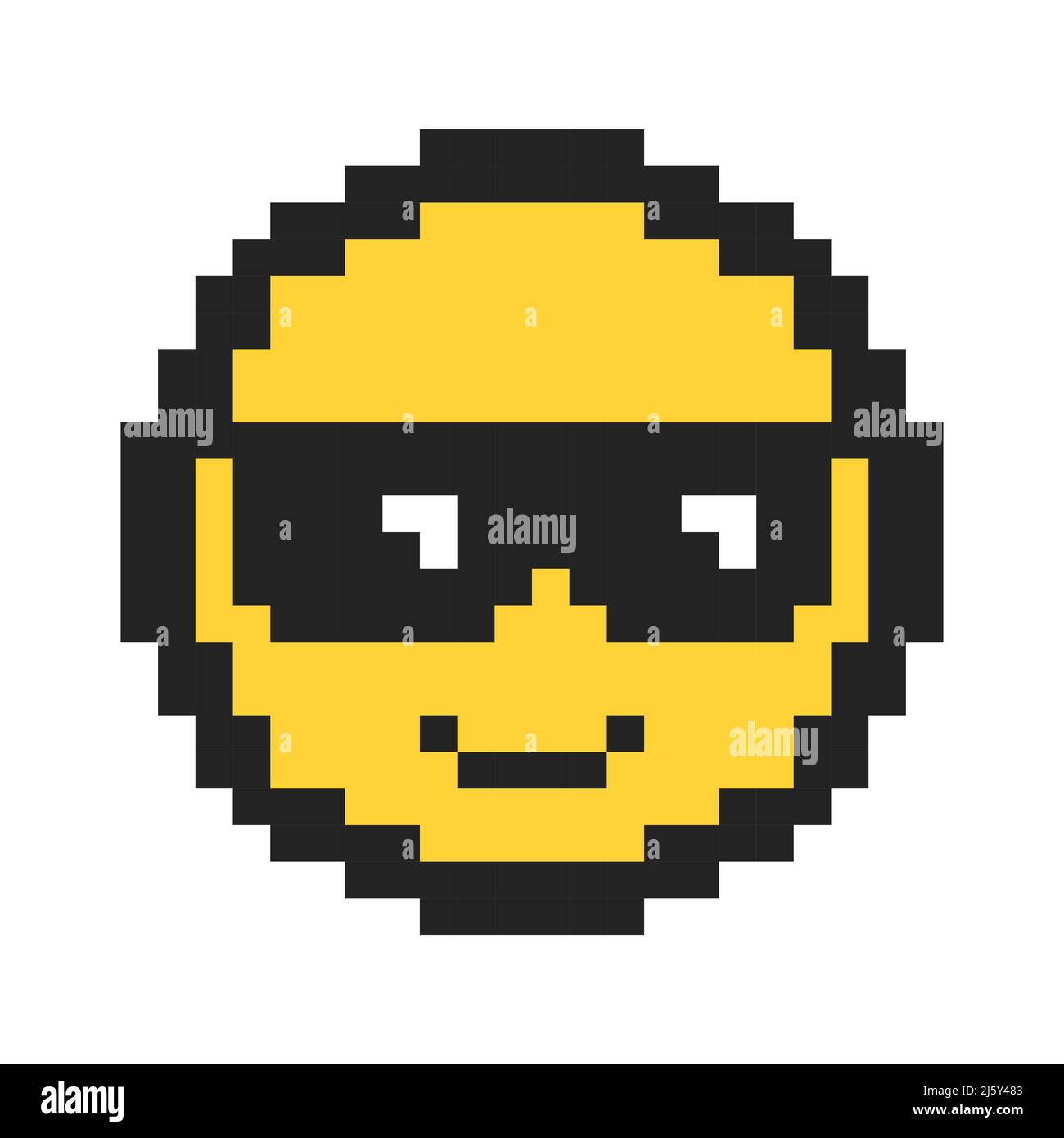 Pixel smile icon with glasses Stock Vector Image & Art - Alamy