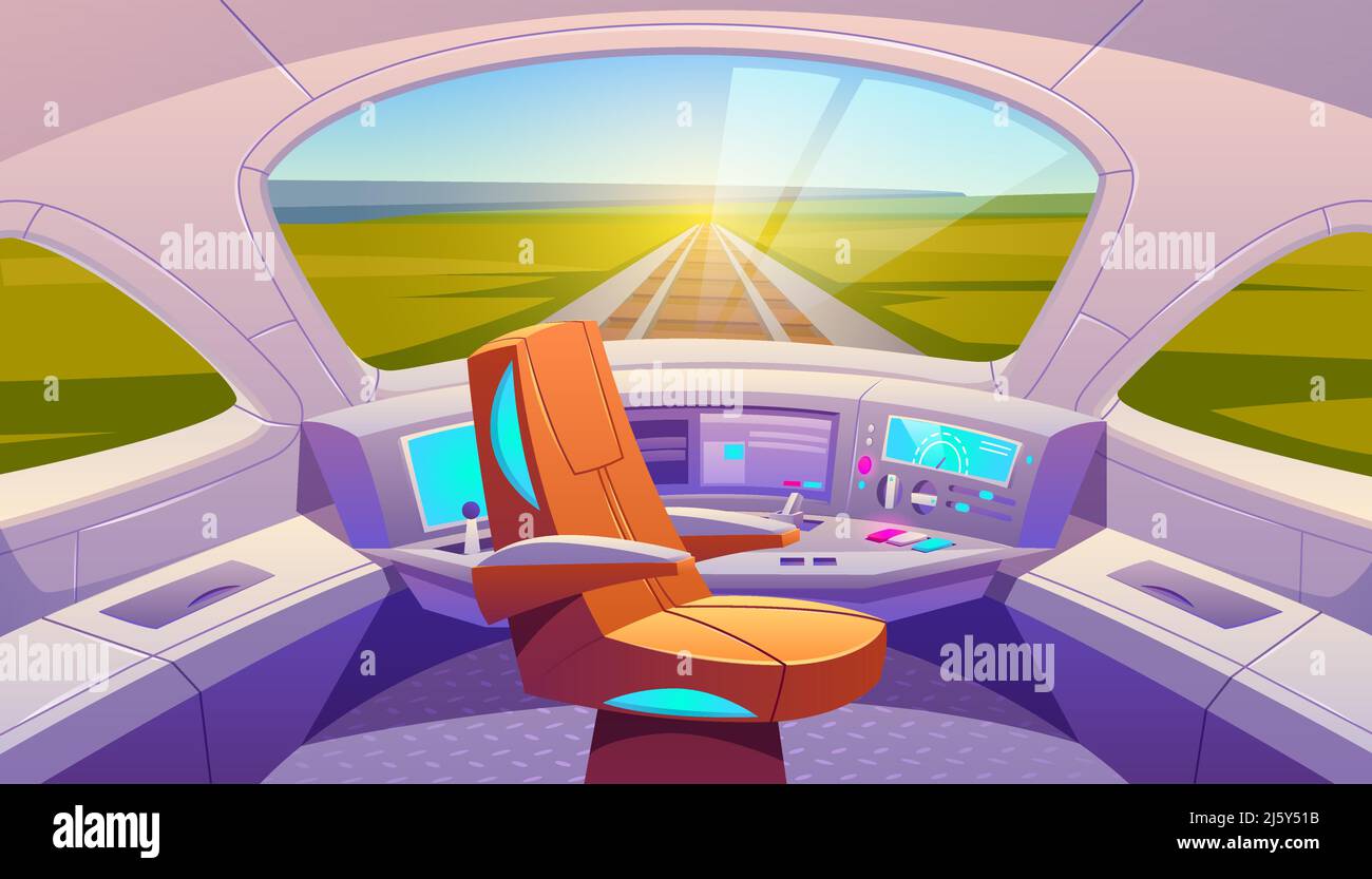Inside locomotive cab Stock Vector Images - Alamy