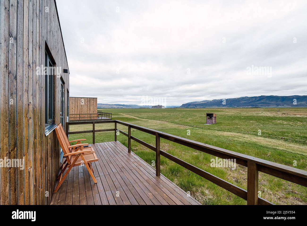 Stylish residential houses cabin with glass panoramic windows and ...