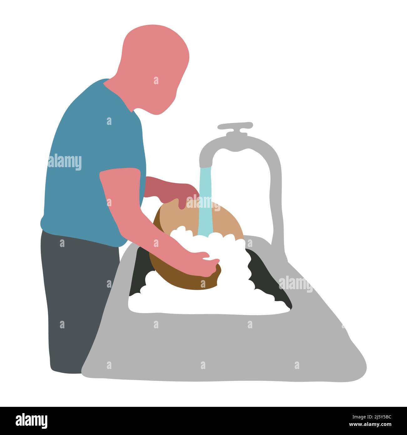 Man woman in kitchen Stock Vector Images - Alamy