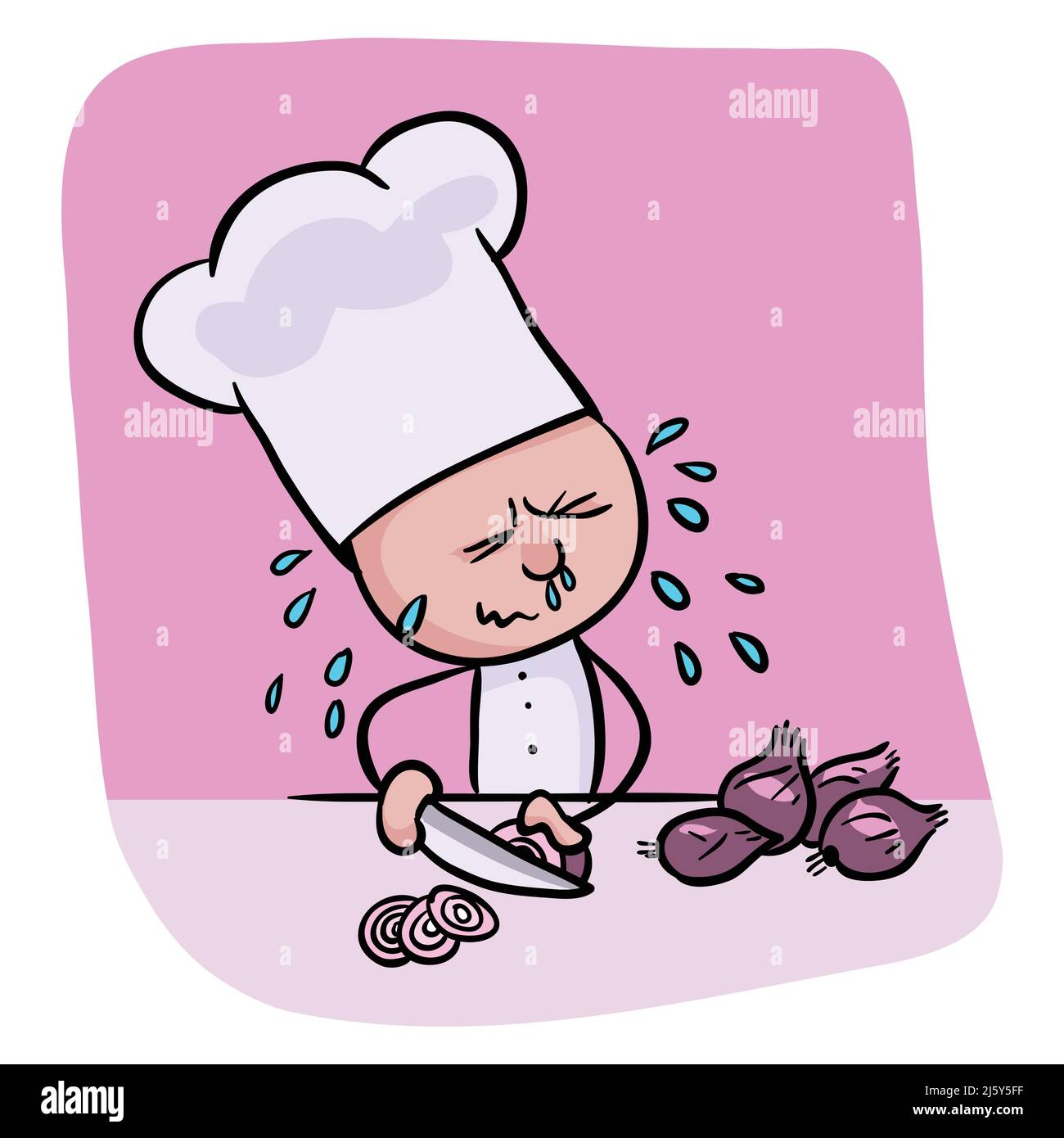 Chef Cutting onion vector illustration Stock Vector Image & Art - Alamy