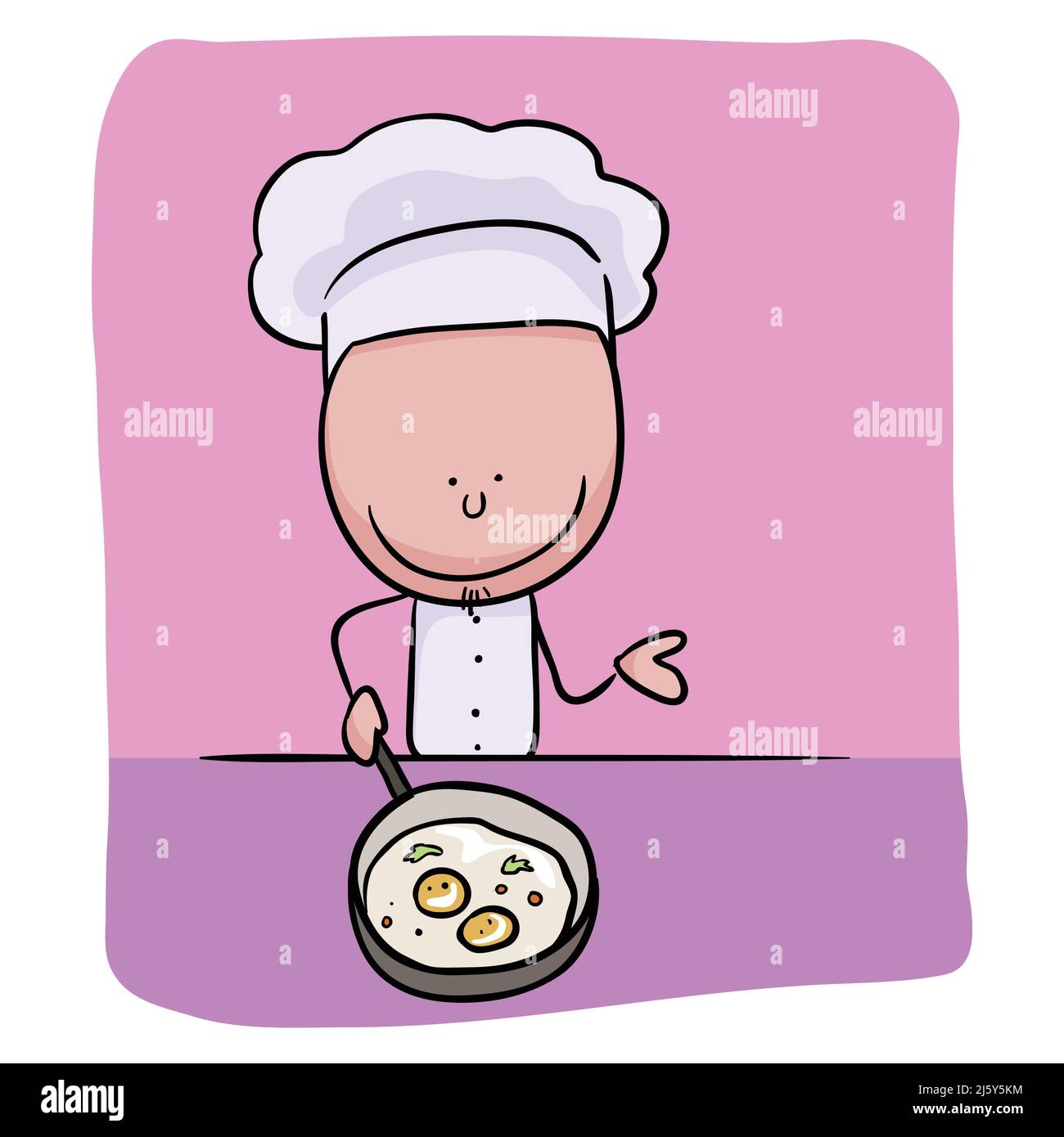 Chef making food clip art vector illustration Stock Vector Image & Art ...