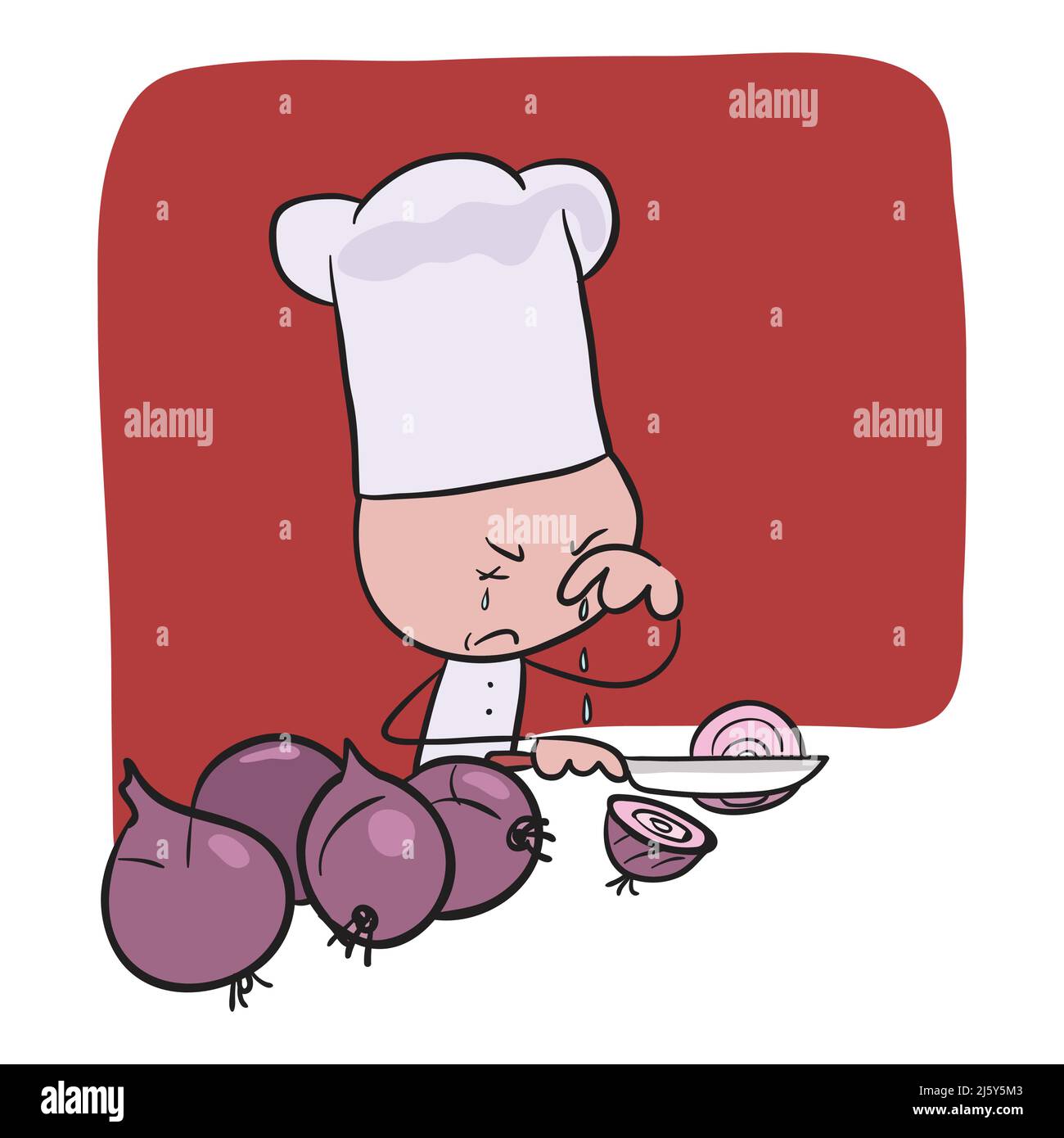 Chef Cutting onion clip art vector illustration Stock Vector Image ...