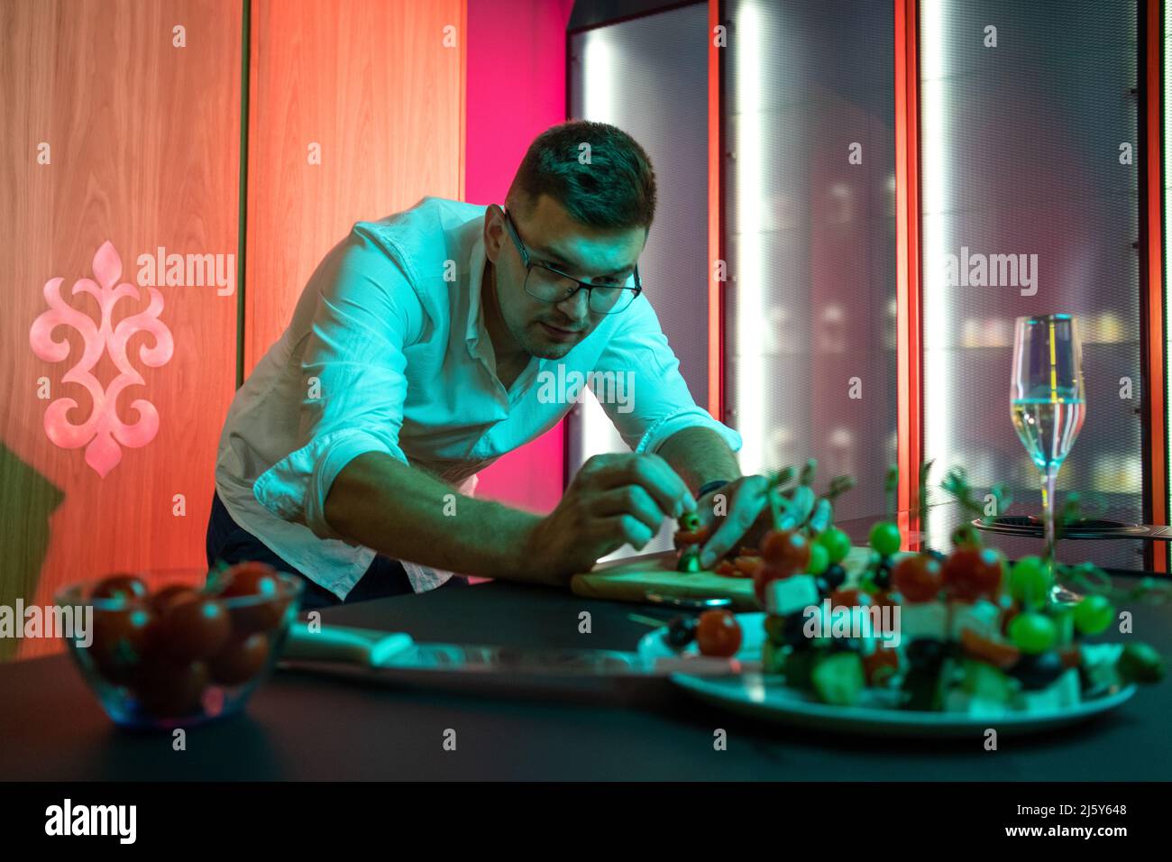 Cooking canapes in kitchen home hi-res stock photography and images - Alamy