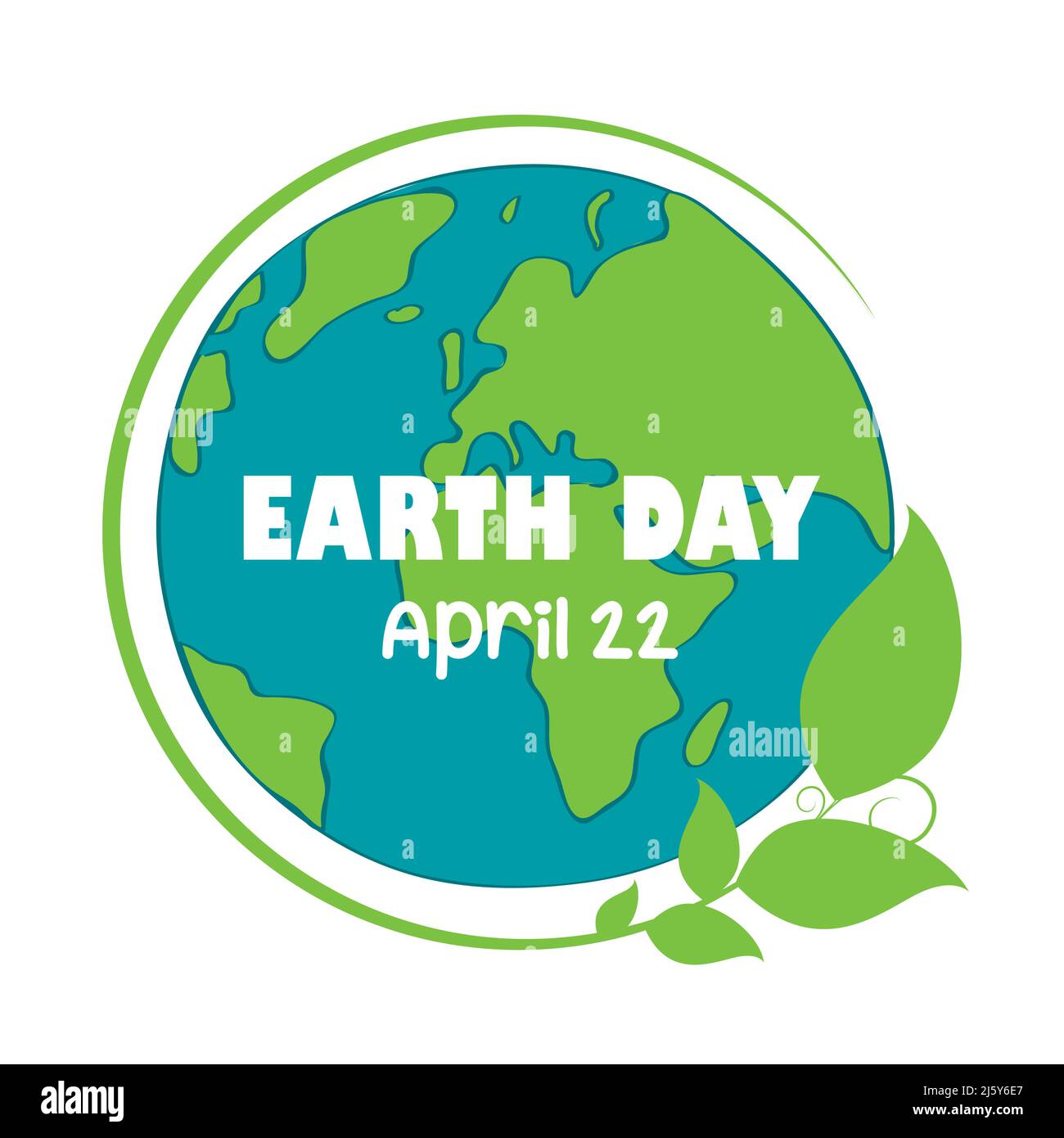 blue and green earth with leaves earth day april 22 Stock Vector Image ...
