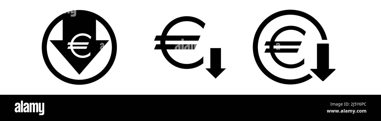 Euro down sign icon set Stock Vector Image & Art - Alamy